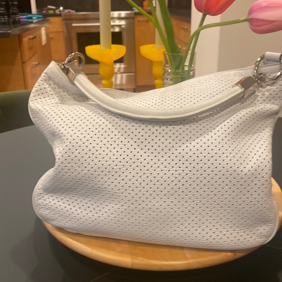 Yves Saint Laurent | Bags | Euc Authentic Ysl Silver Handbag Silver ...